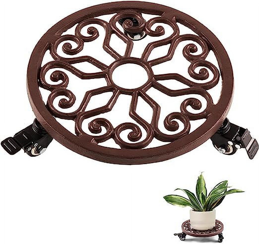 Bloem 14-in Round Planter Caddy With Wheels - Black - 100 lb Capacity ...