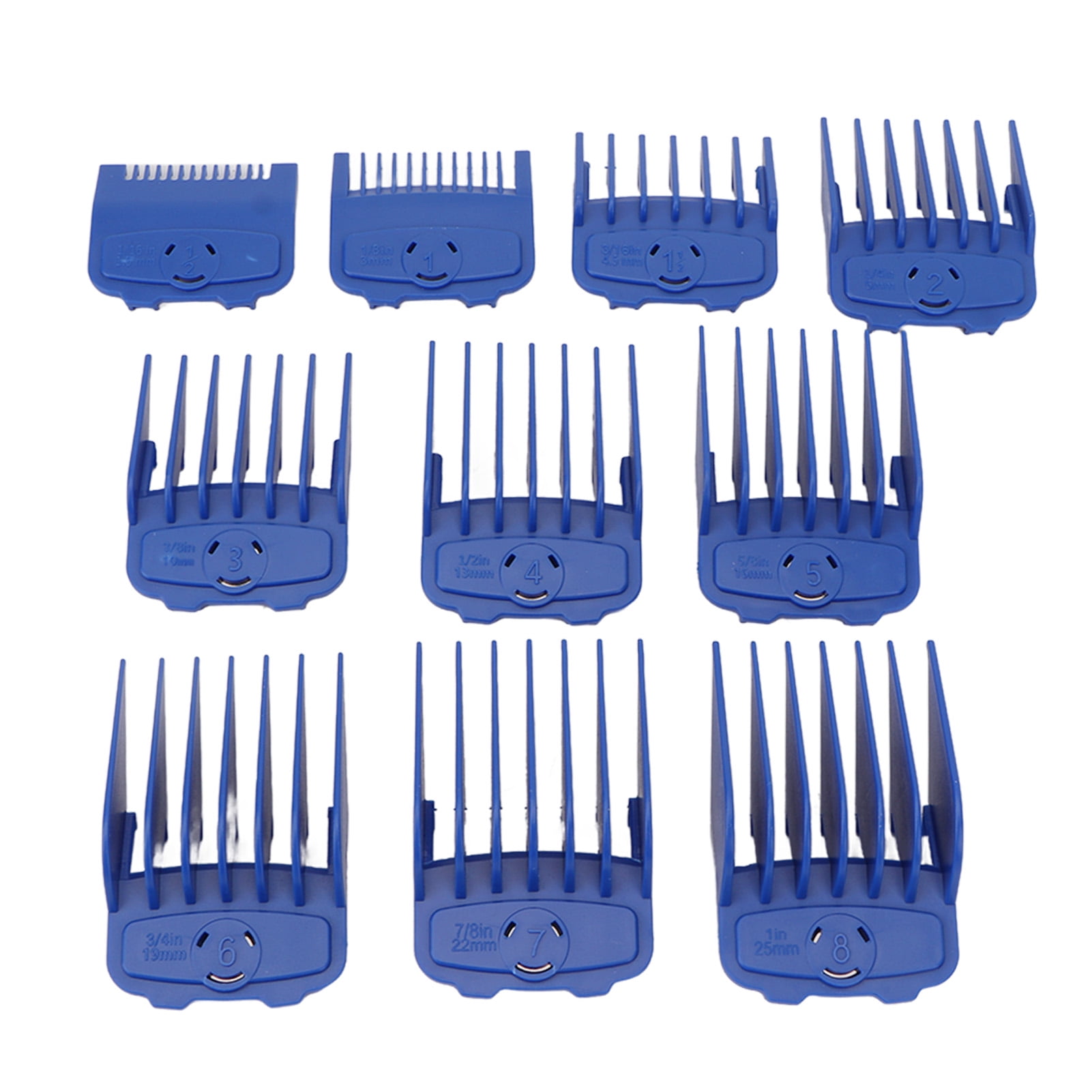 Tersalle 10pcs Hair Clipper Combs Guides Blue Cutting Professional ...