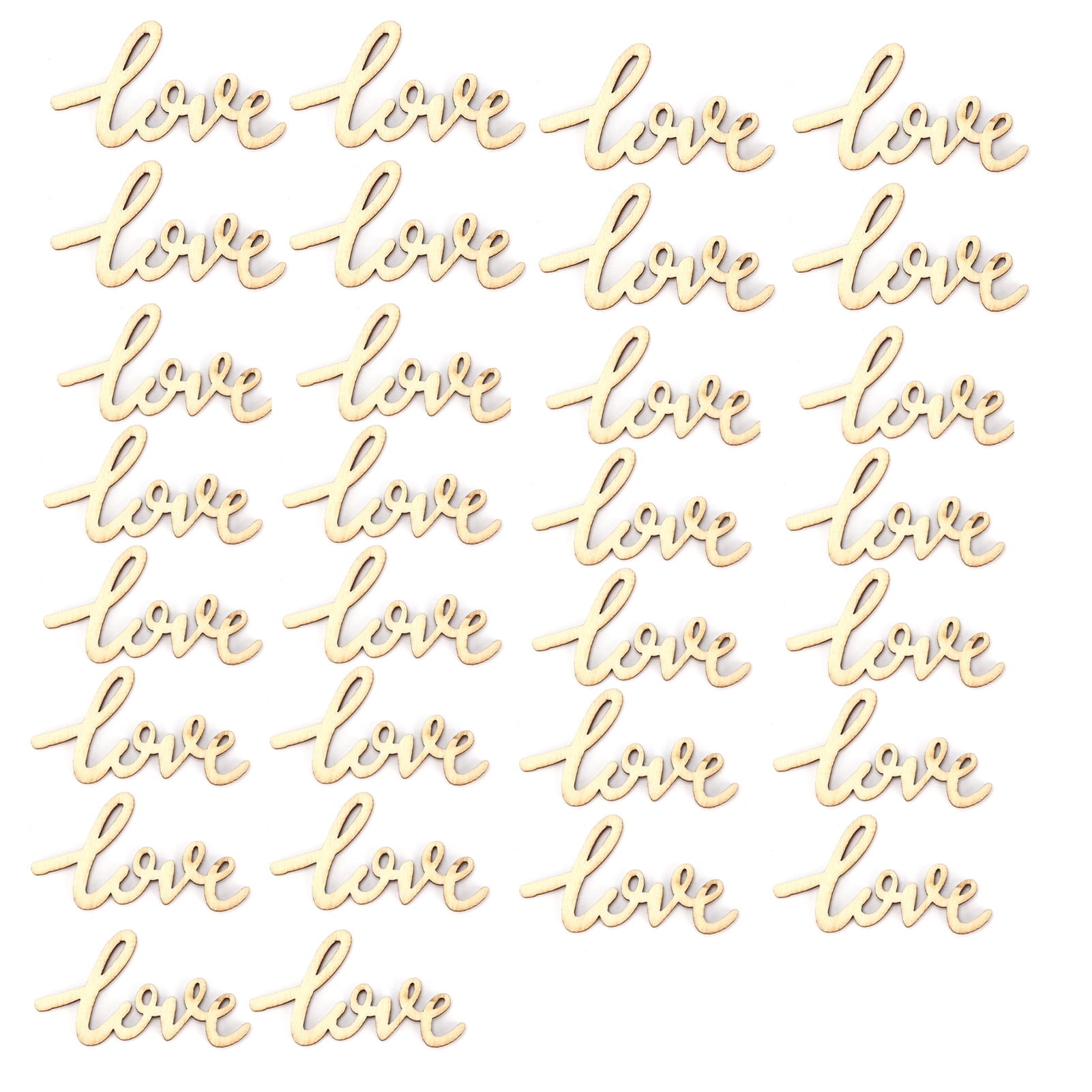 Tersalle 30pcs Love Script DIY Mini Wood Letter Chips for Home Wall Art ...