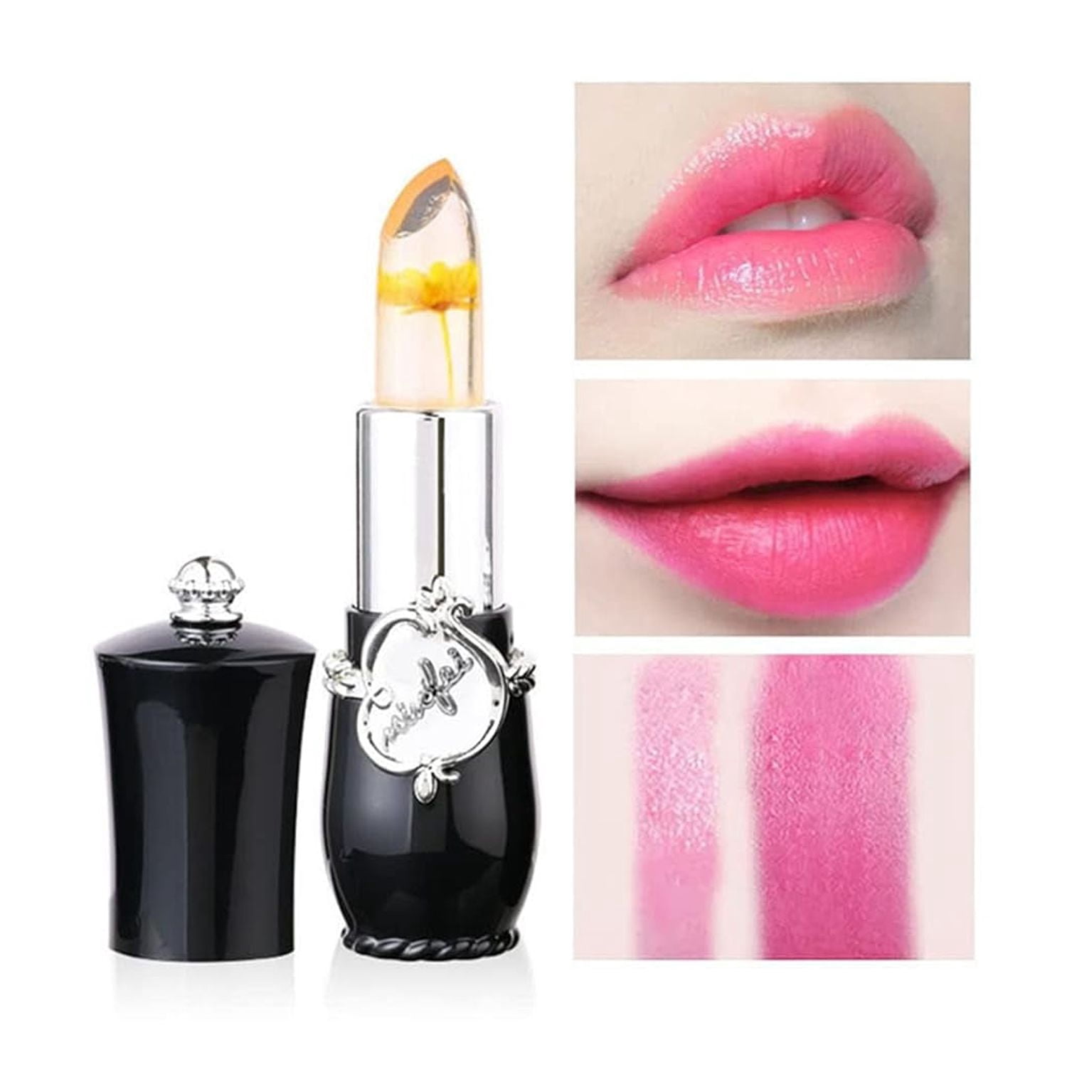 Tersalle 6 Color Crystal Flower Lipstick,Color Changing Flower Jelly ...