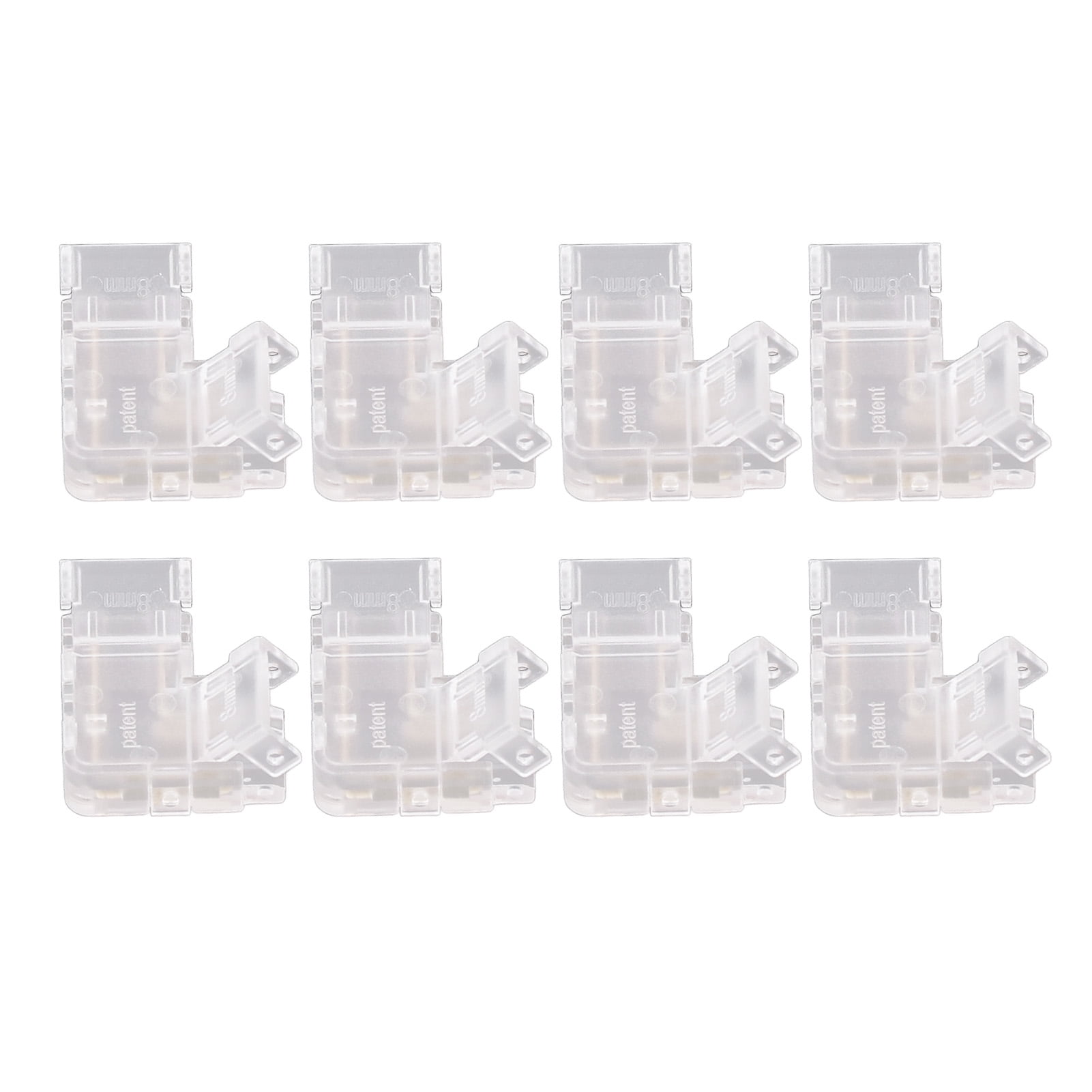 Tersalle 8pcs COB Connector Professional 2Pin 8mm Transparent L Shaped ...
