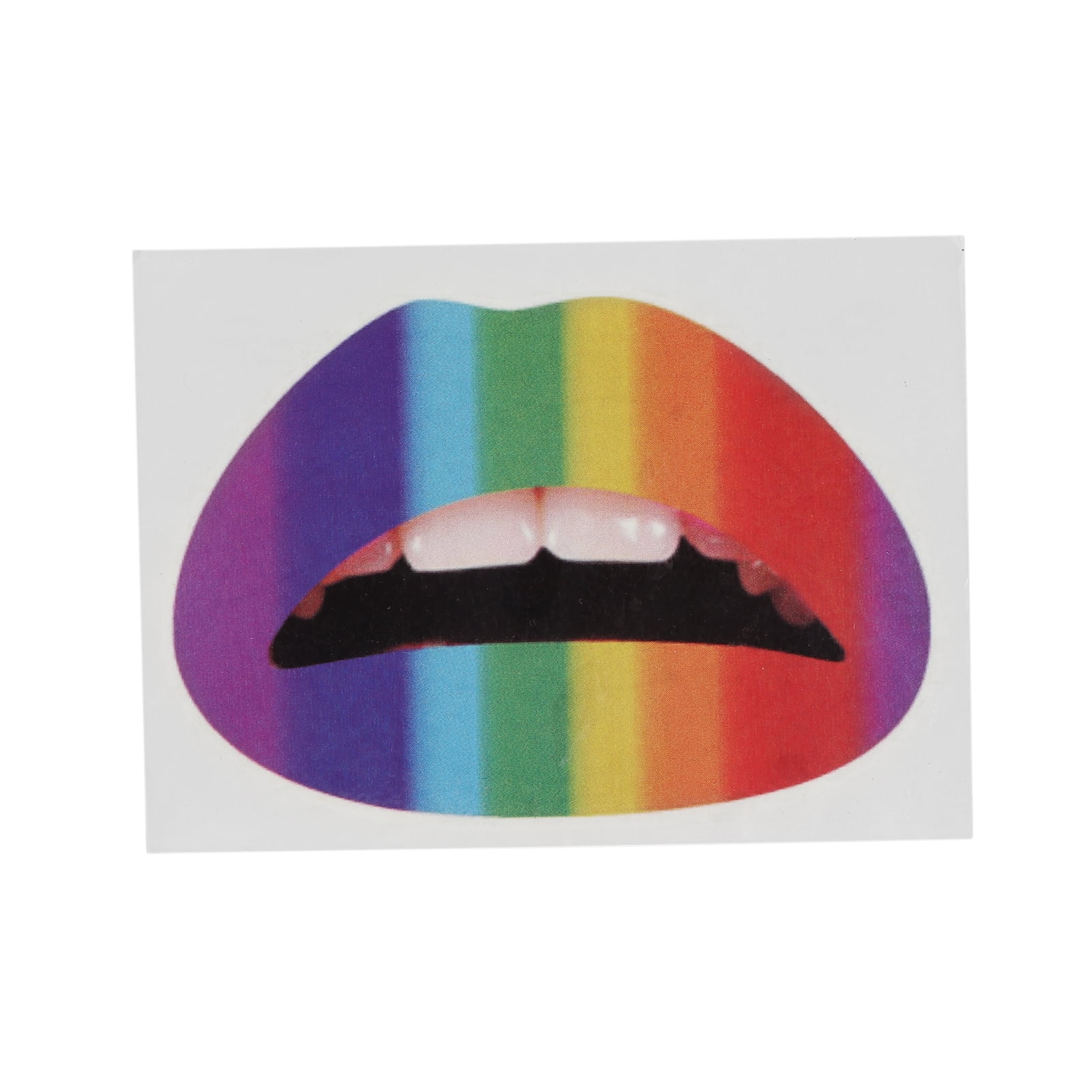 Tersalle Artistic Lip Sticker Rainbow Lines Lip Tattoos Temporary ...