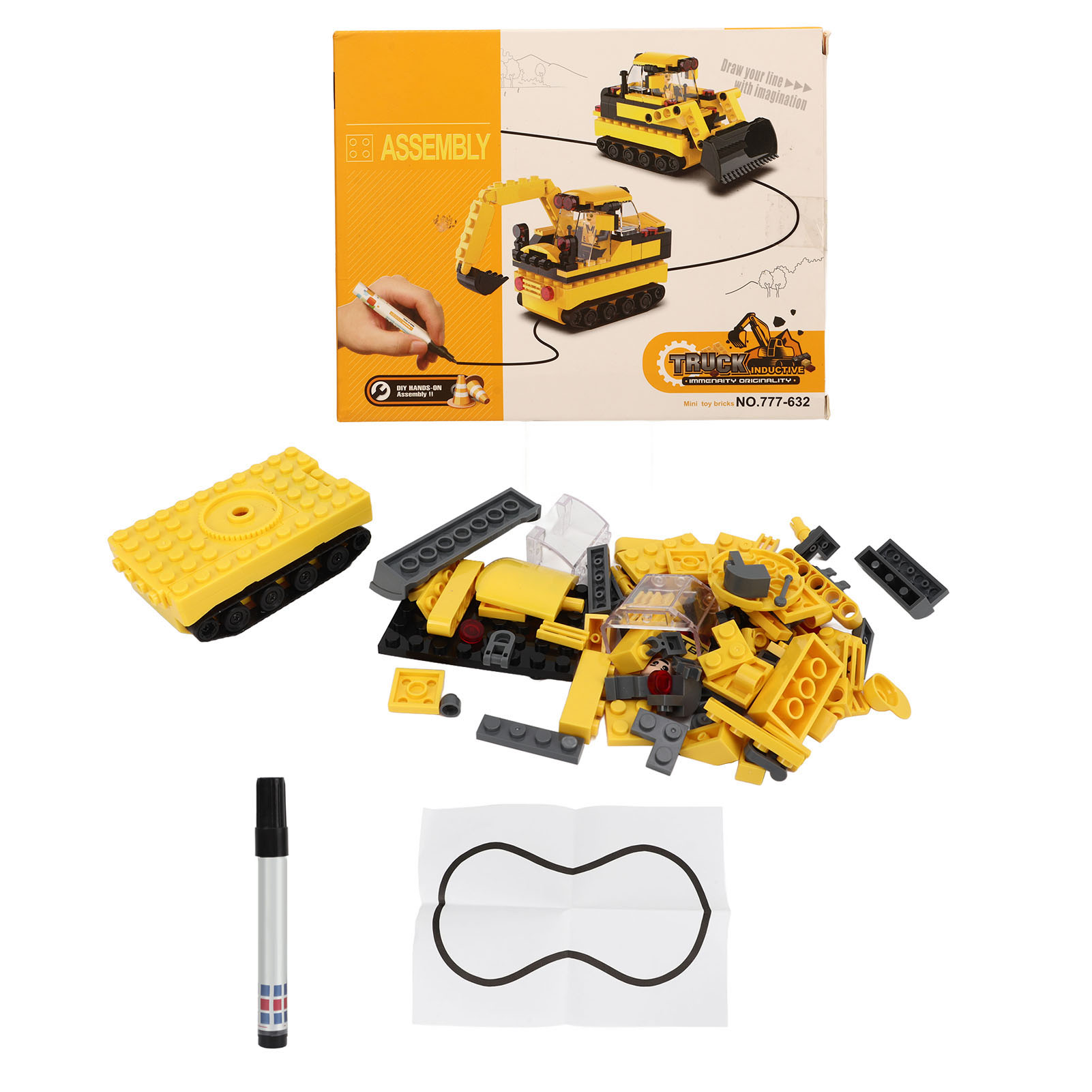 Tersalle Inductive Front Loader Truck Construction Toy with Drawing Pen ...