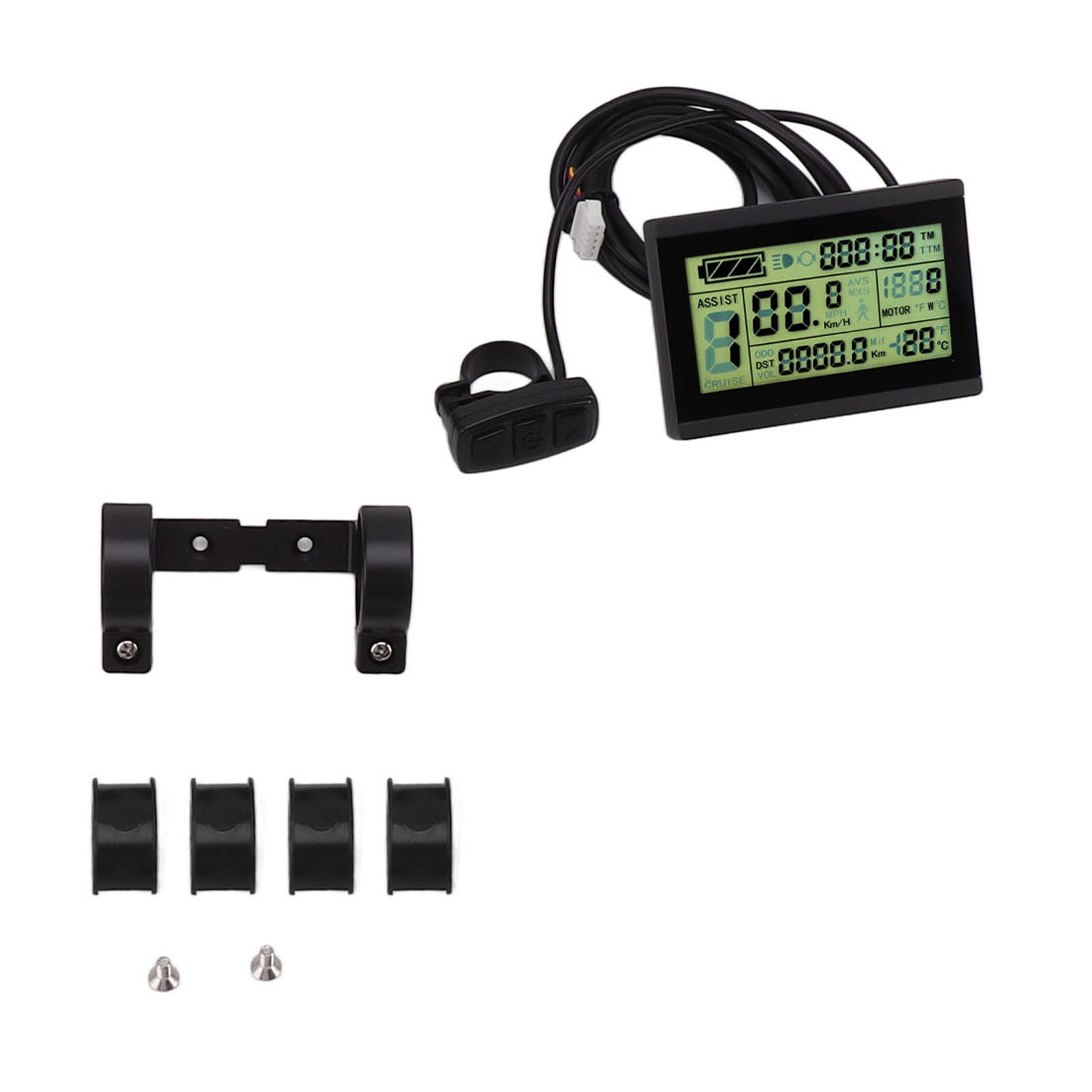 Tersalle LCD3U Electric Bike LCD Display Meter ABS SM Head Electric ...