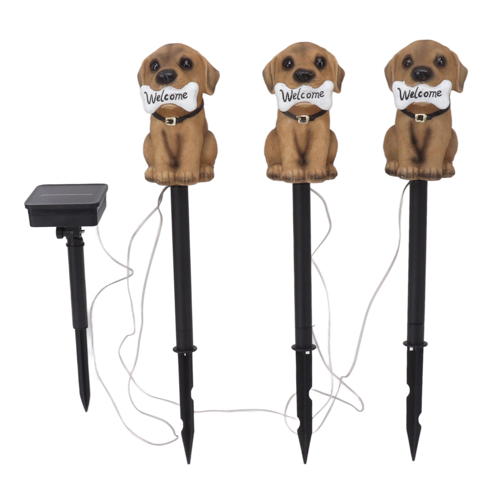 Tersalle LED Solar Garden Light Puppy Dog Statue Welcome Lamp Solar ...