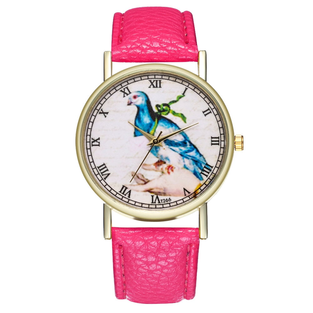 Tersalle Male Female Business Watch Round Dial Blue Pointer Quartz ...
