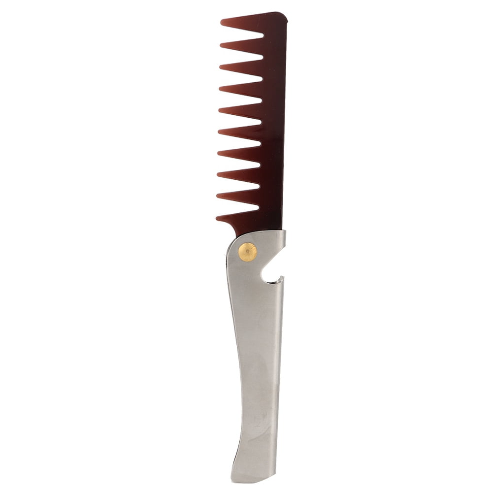 Tersalle Portable Vintage Oil Head Comb Stainless Steel Folding Wide ...