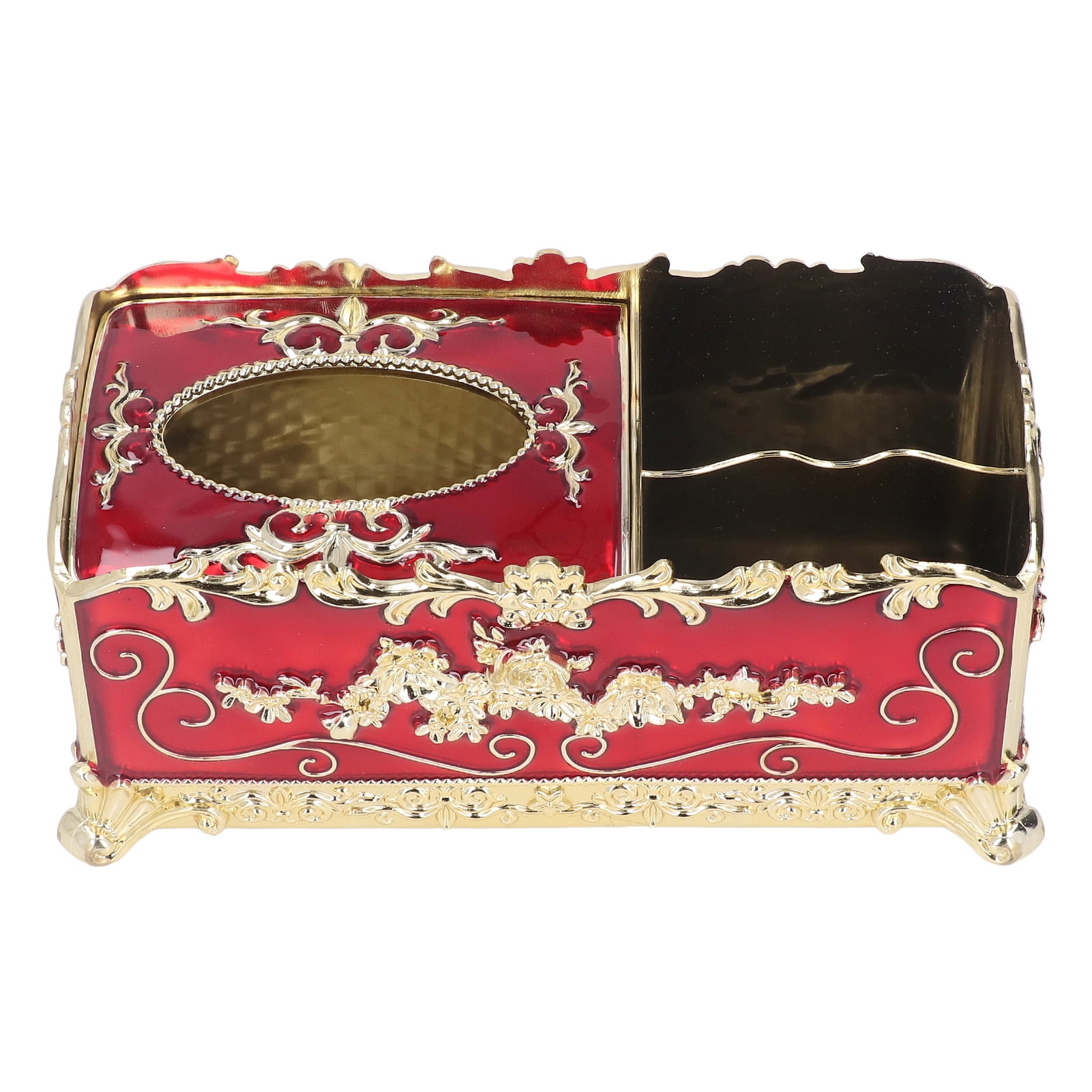 Tersalle Rose Tissue Box Holder Gold Flower Elegant Style Vivid Colors ...