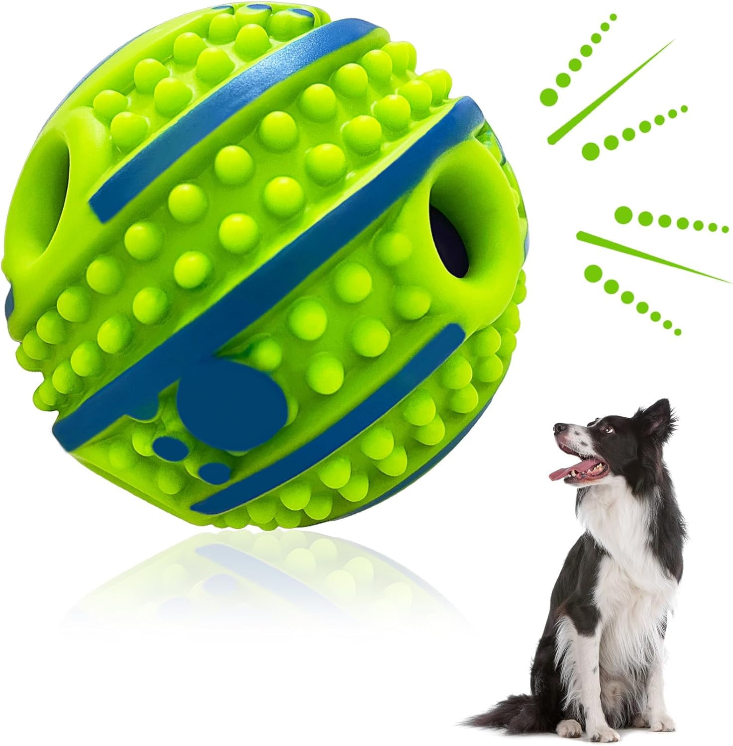 Tersalle Wobble Giggle Ball for Dogs 3.94in Teeth Cleaning Dog Toy Ball ...