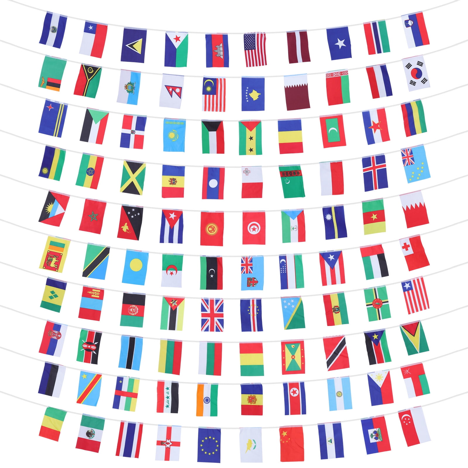 Tersarium 1 Set 100 Countries String Flag International Bunting Pennant ...