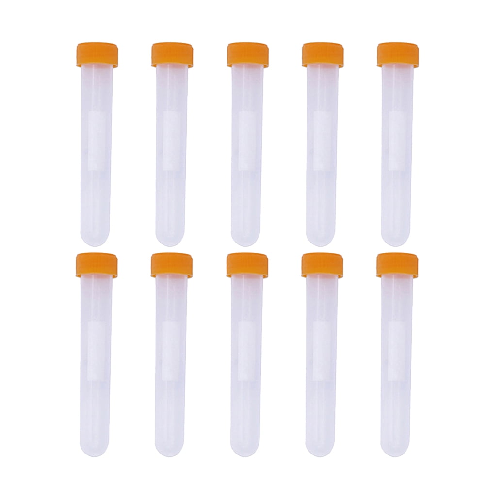 Tersarium 10 Pcs 12x2CM Transparent Plastic Storage Bottles Needles ...