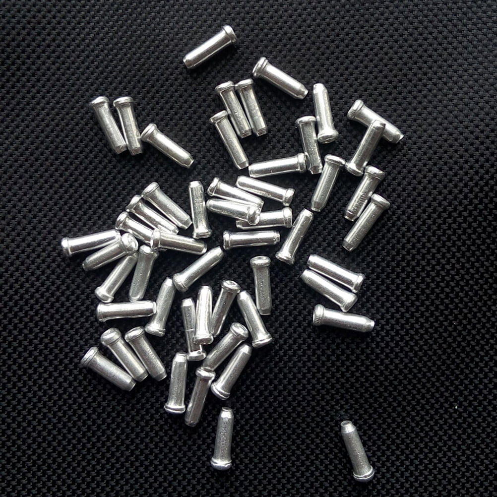 Tersarium 100pcs Metal Bike Brake Gear Cable Wire Outer End Caps Crimps ...