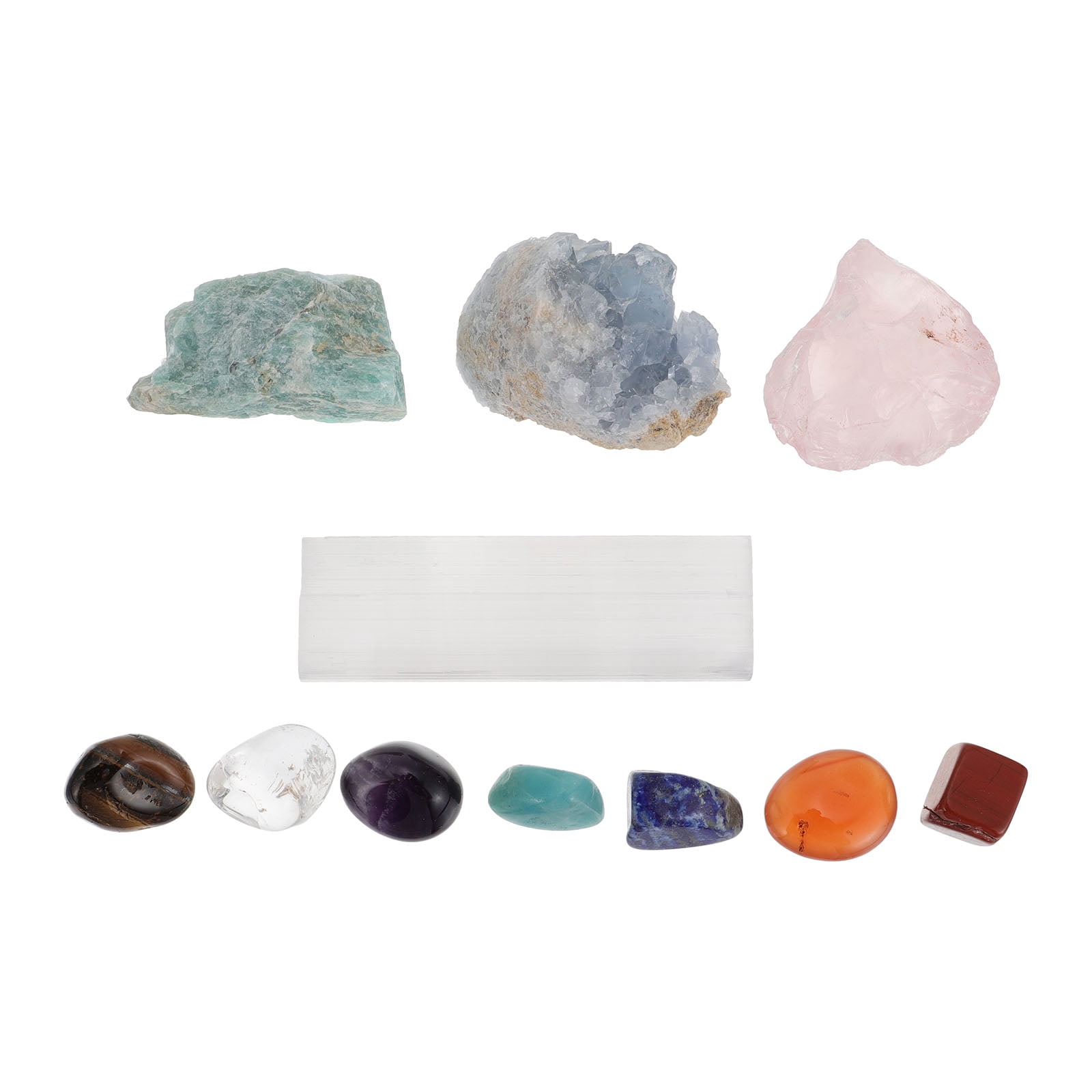 Tersarium 11pcs Chakra Stones Mineral Specimens Crystal Rough Stones ...