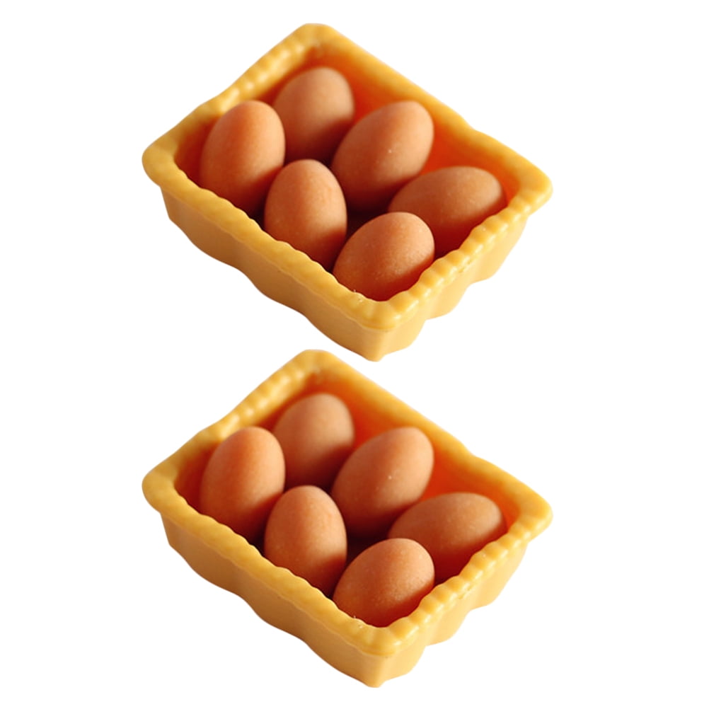 Tersarium 14Pcs Miniature Egg Model Miniature Egg Tray Micro ...