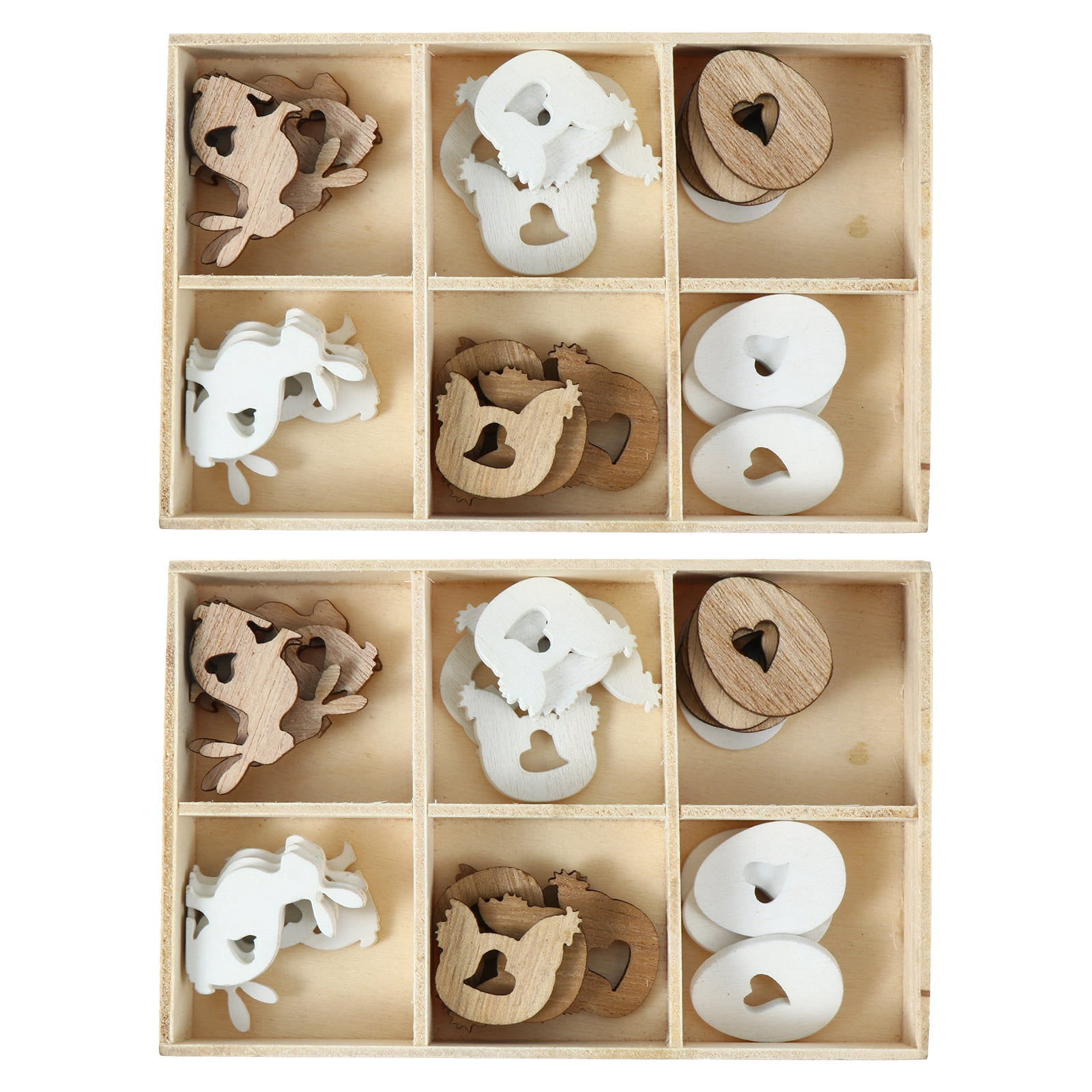 Tersarium 2 Sets 50pcs Unfinished Wooden Ornaments Rabbit Cutouts ...