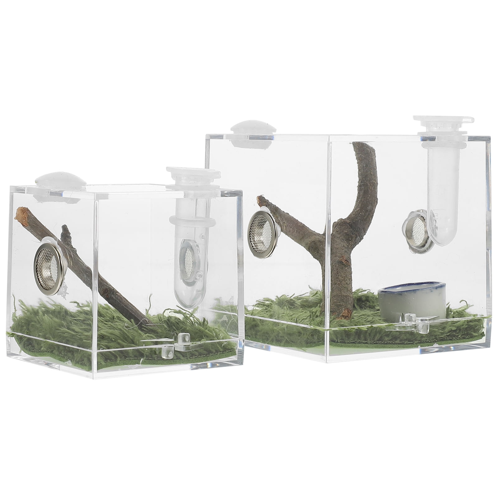 2pcs Transparent Spider Enclosure Box Jumping Spider Habitat Acrylic ...
