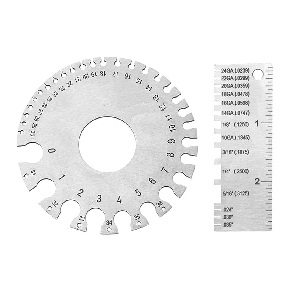 Tersarium 2pcs Stainless Steel Wire Metal Sheet Gauge Welding Gauge ...