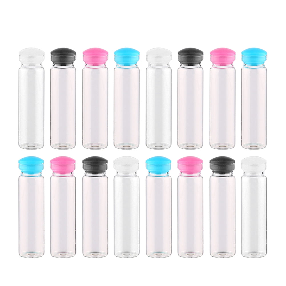 Tersarium 50Pcs 2ml Clear Small Mini Glass Jars with Silicone Plug DIY ...