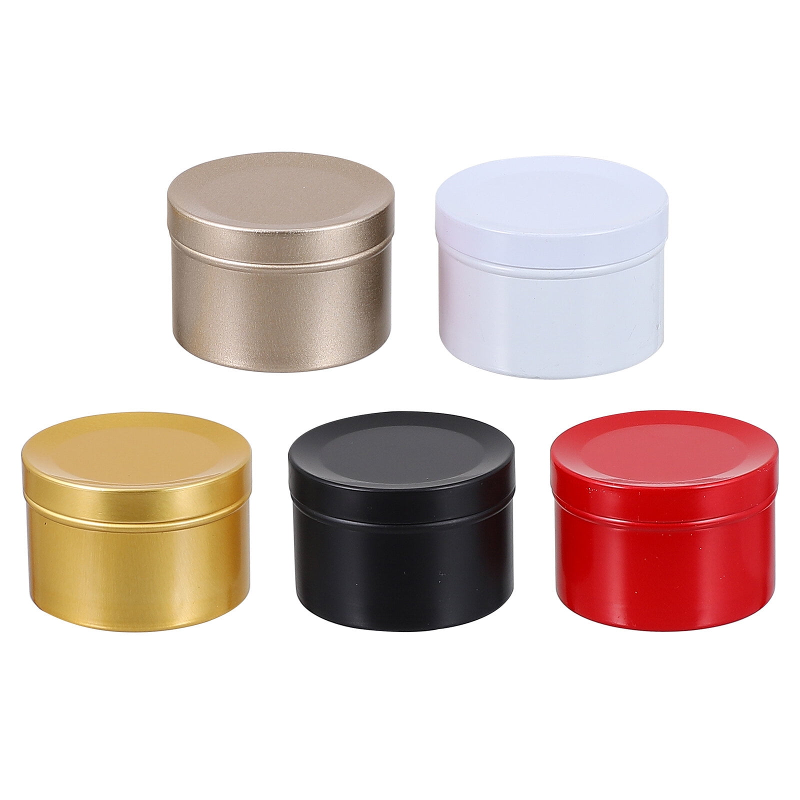 Tersarium 5pcs 50ml Christmas Metal Empty Tins Tea Candle Box Jar Candy ...
