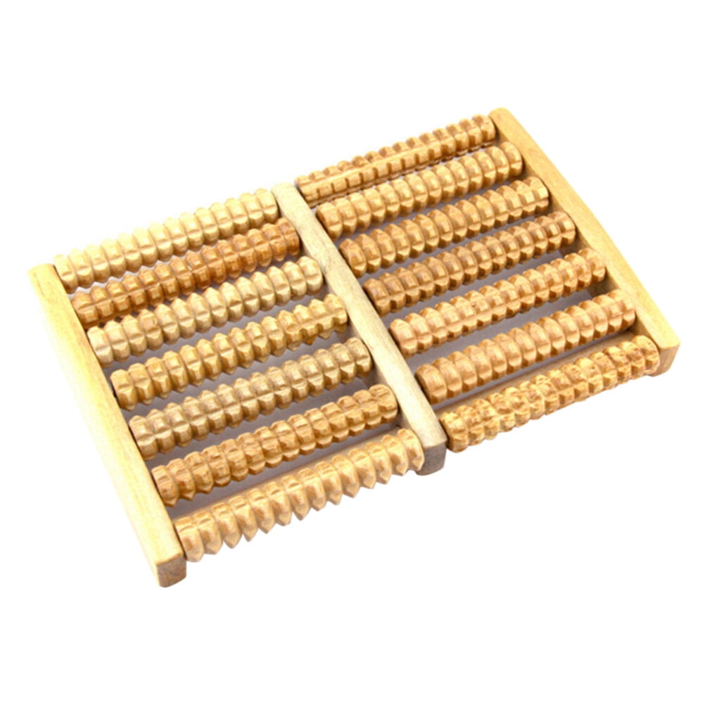 Tersarium 7 Rows Wheel Wooden Massager Wood Roller Foot Massager Relax Relief Massager