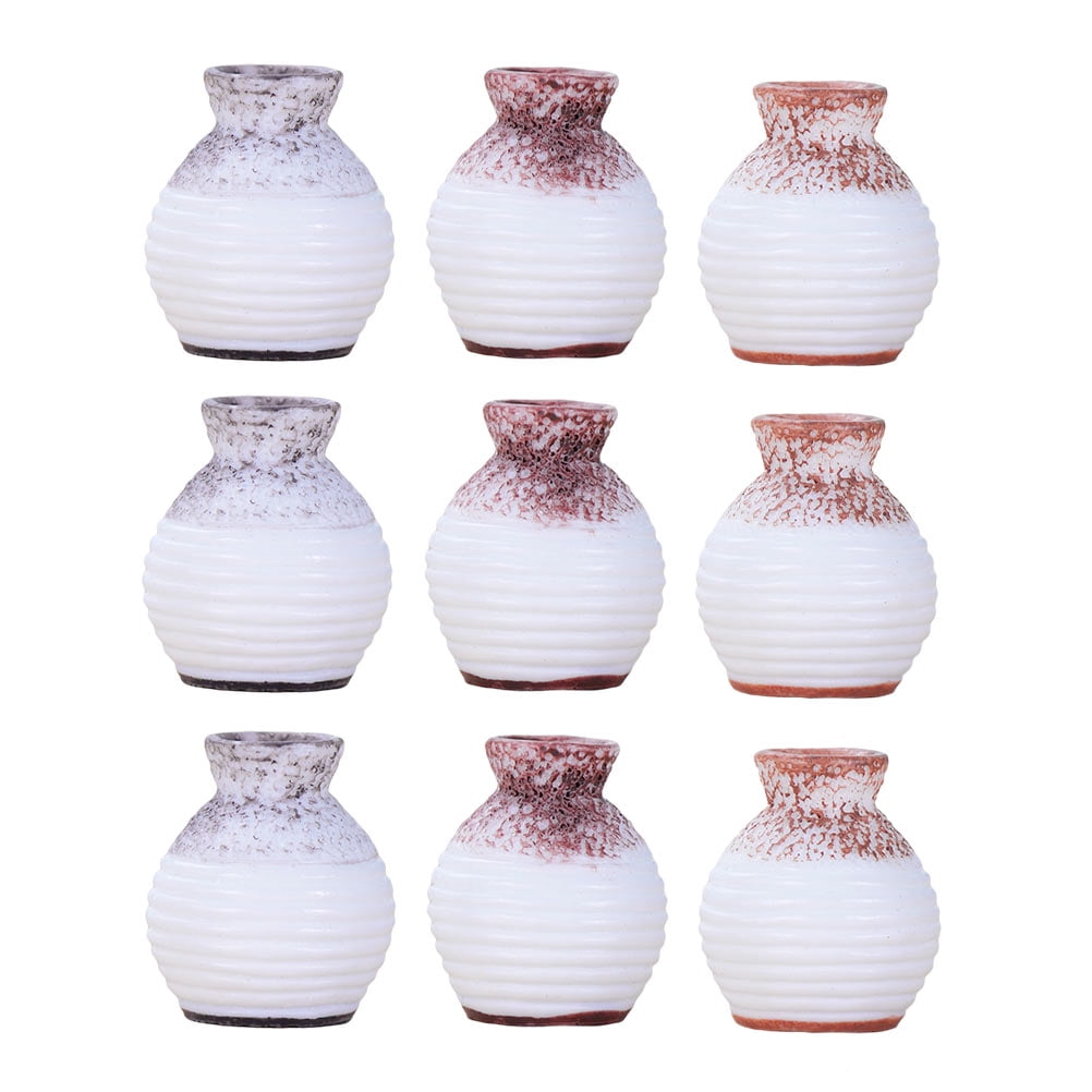 Tersarium 9pcs Bud Vase Vintage Flower Vase Tiny Floral Vases Resin ...