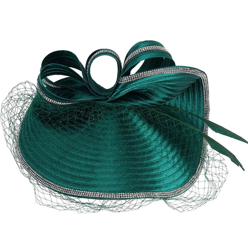 HEATSHAKING Fascinator Hat Headband Dark Green Artificial Faux For ...