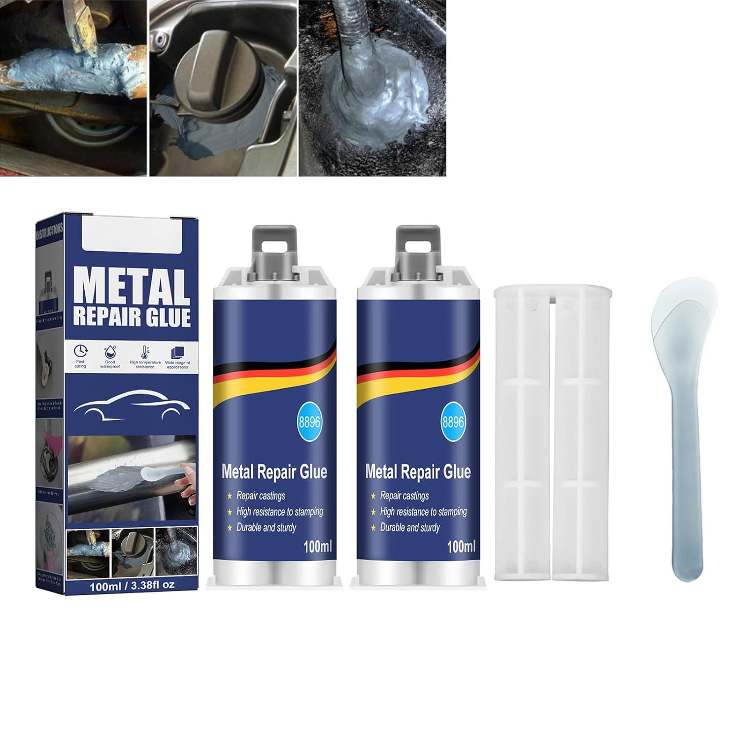 Tertell Metal Adhesive, Metal Repair Glue Heavy Duty, High-Temperature ...