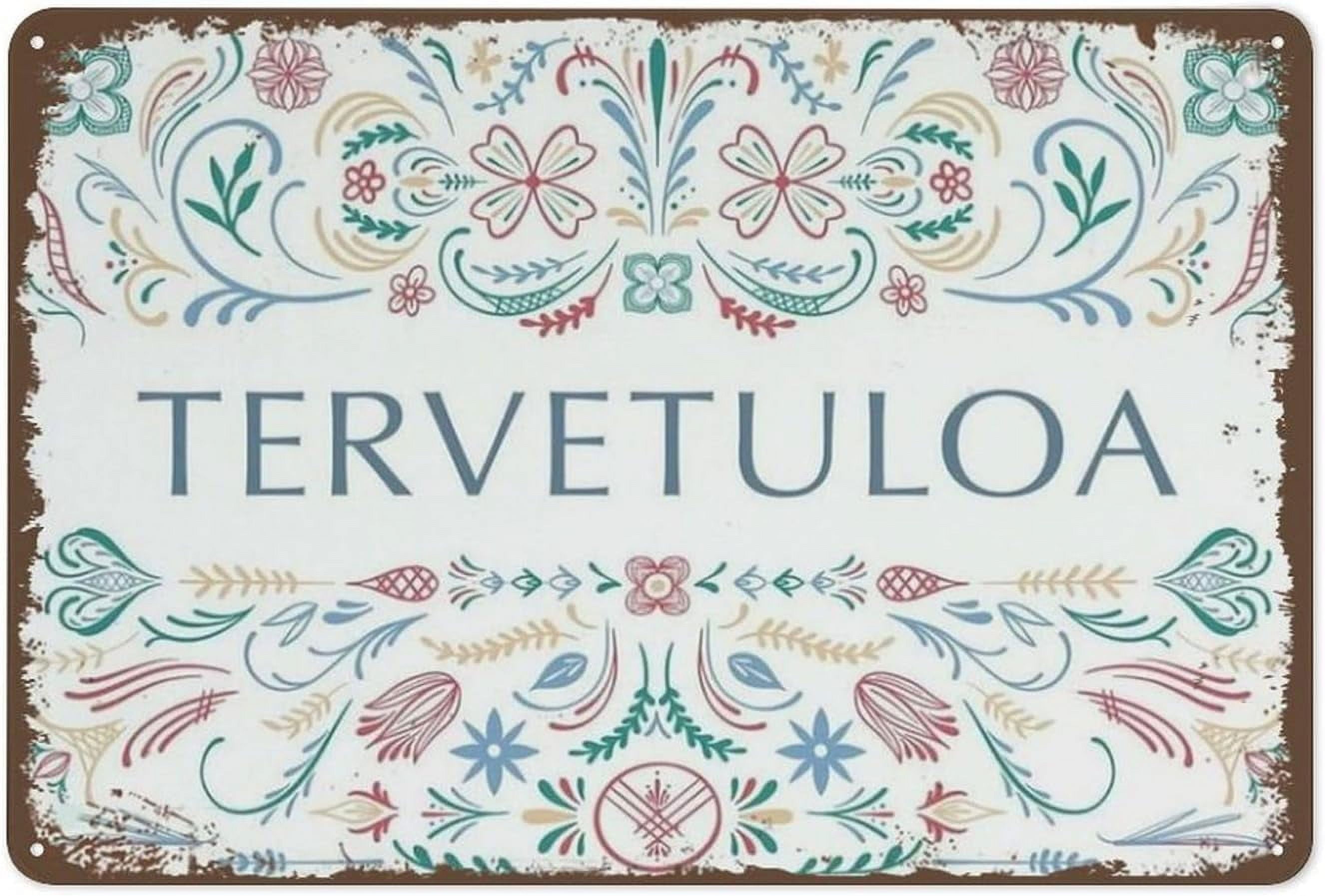 Tervetuloa Sign,Finnish Welcome Sign,Folk Decor Art,Finnish Print Metal ...