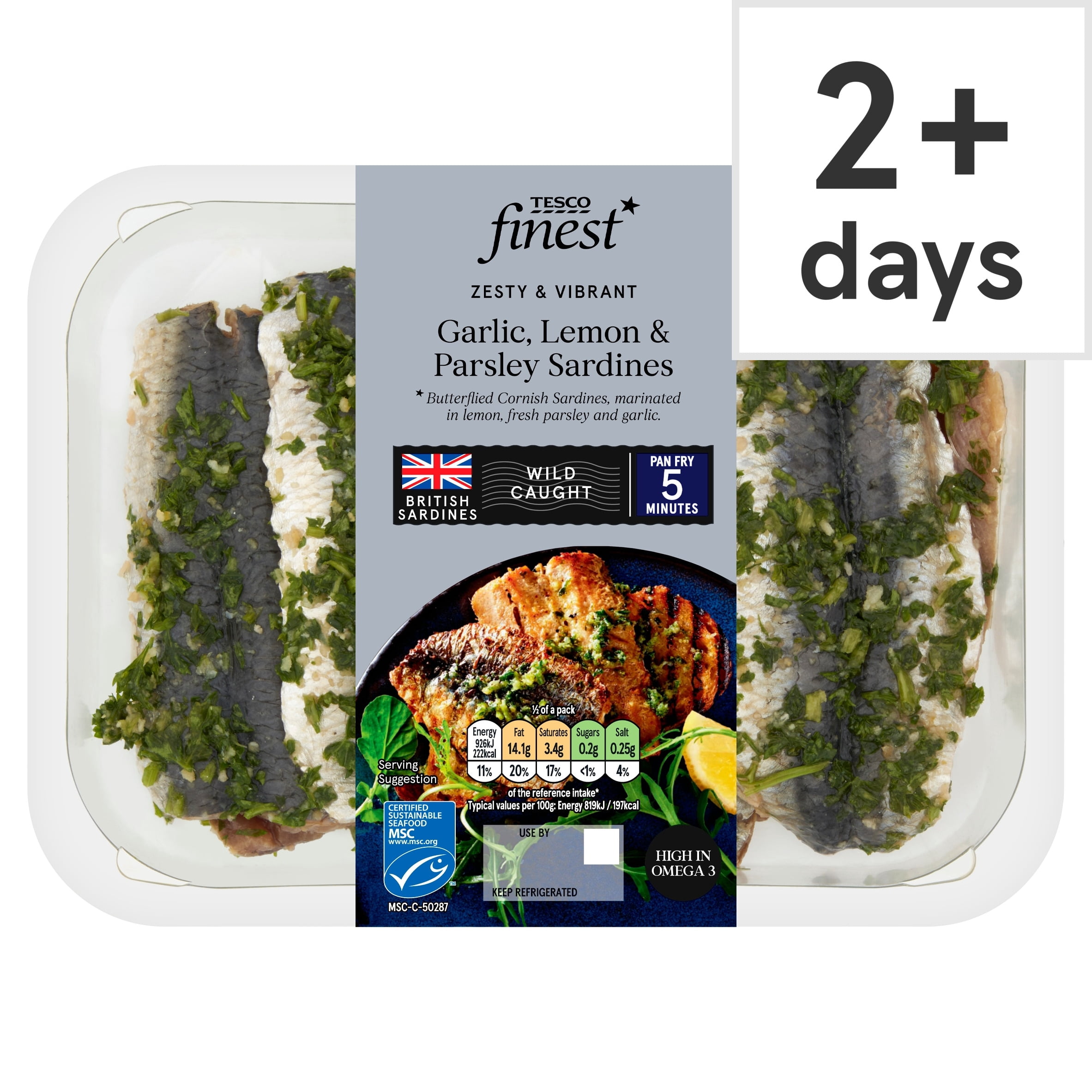 Tesco Finest Garlic, Lemon and Parsley Marinaded Sardines 288g ...
