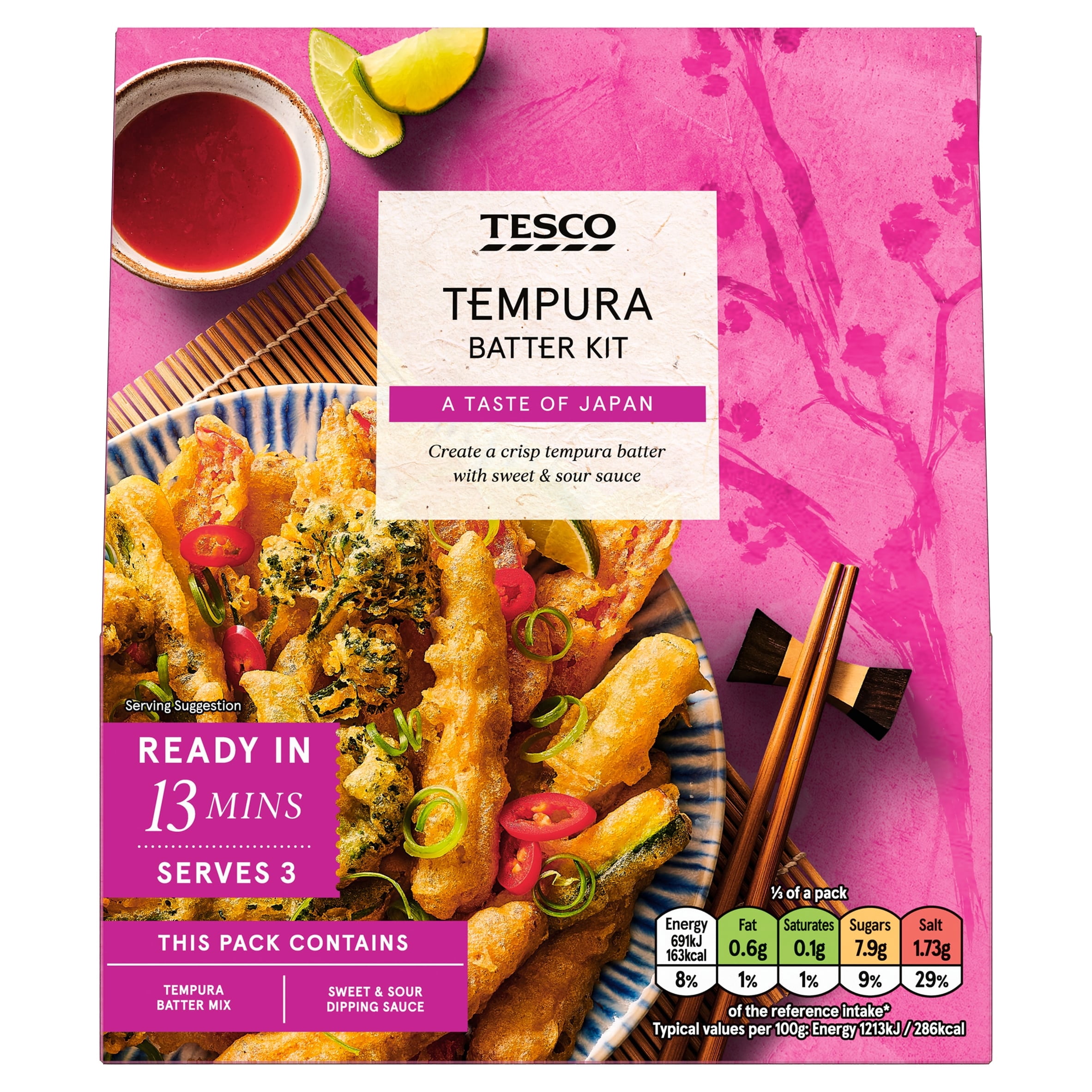 Tesco Tempura Vegetable Kit with Sweet & Sour Dipping Sauce 170g ...
