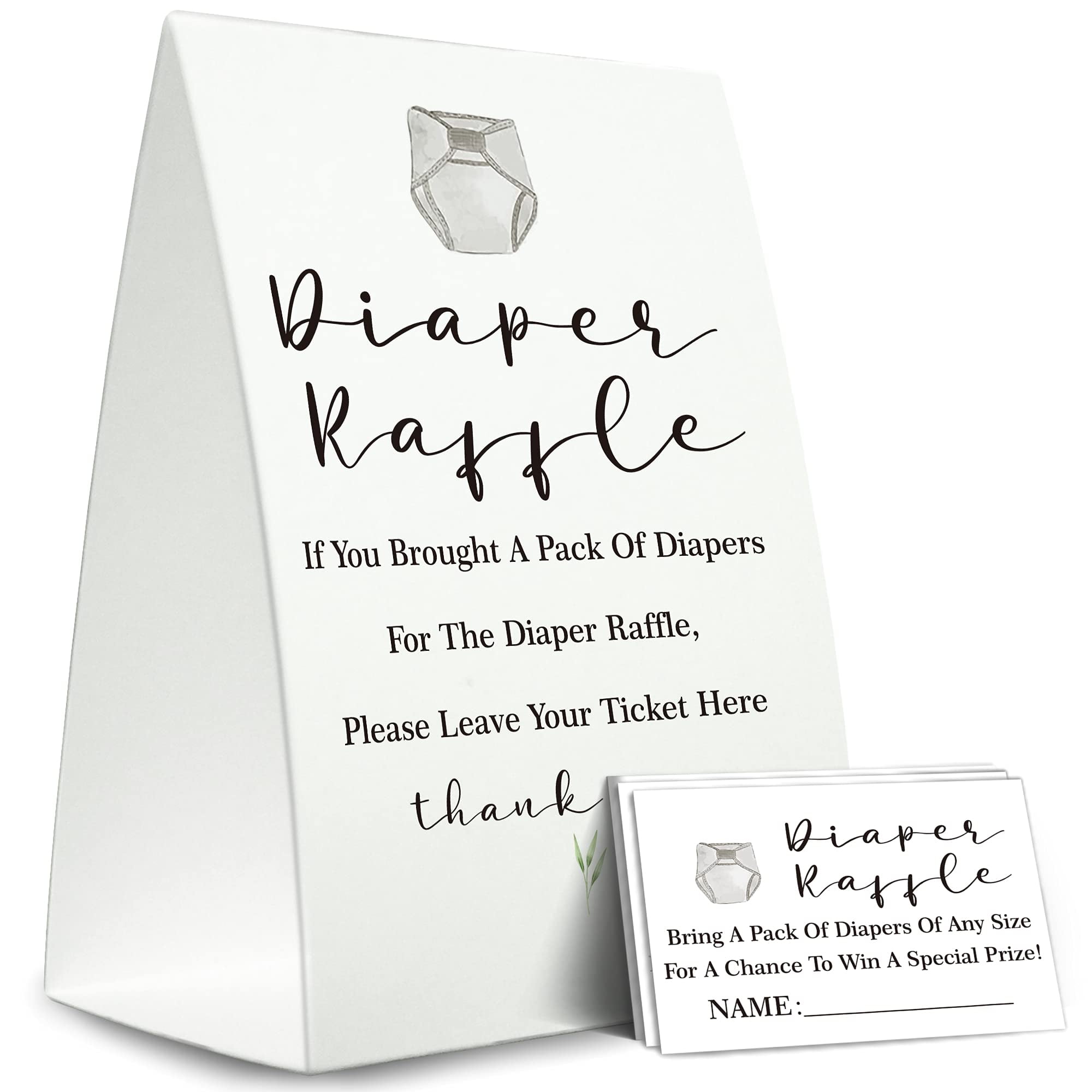 Tesedupoole Diaper Raffle Sign,Diaper DHF10 Raffle Baby Shower Game Kit ...