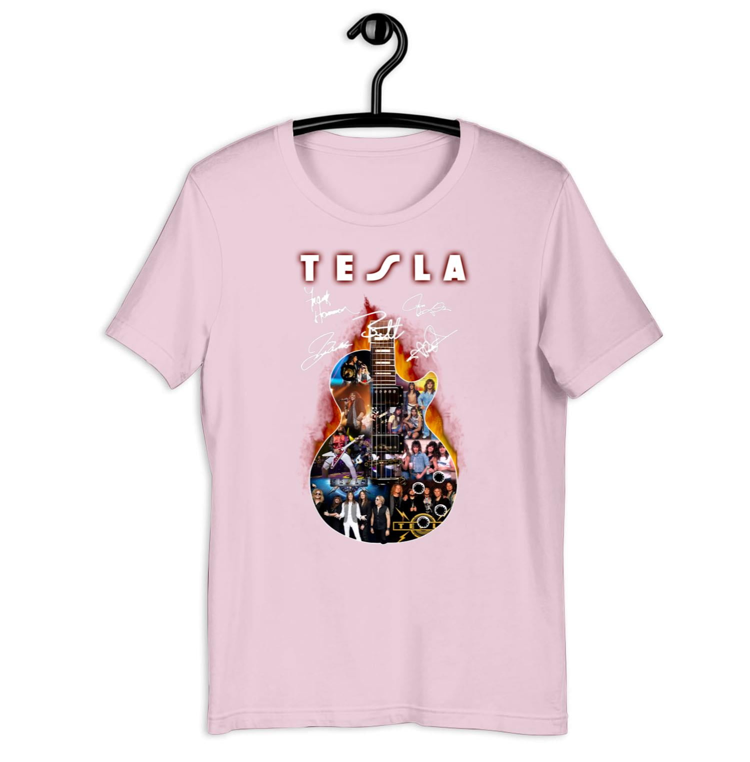 Tesla Band Album Cover Photo Guitar and Signed Gifshirt S-5XL - Walmart.com