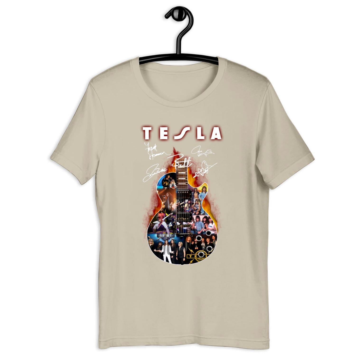 Tesla Band Album Cover Photo Guitar and Signed Gifshirt S-5XL - Walmart.com