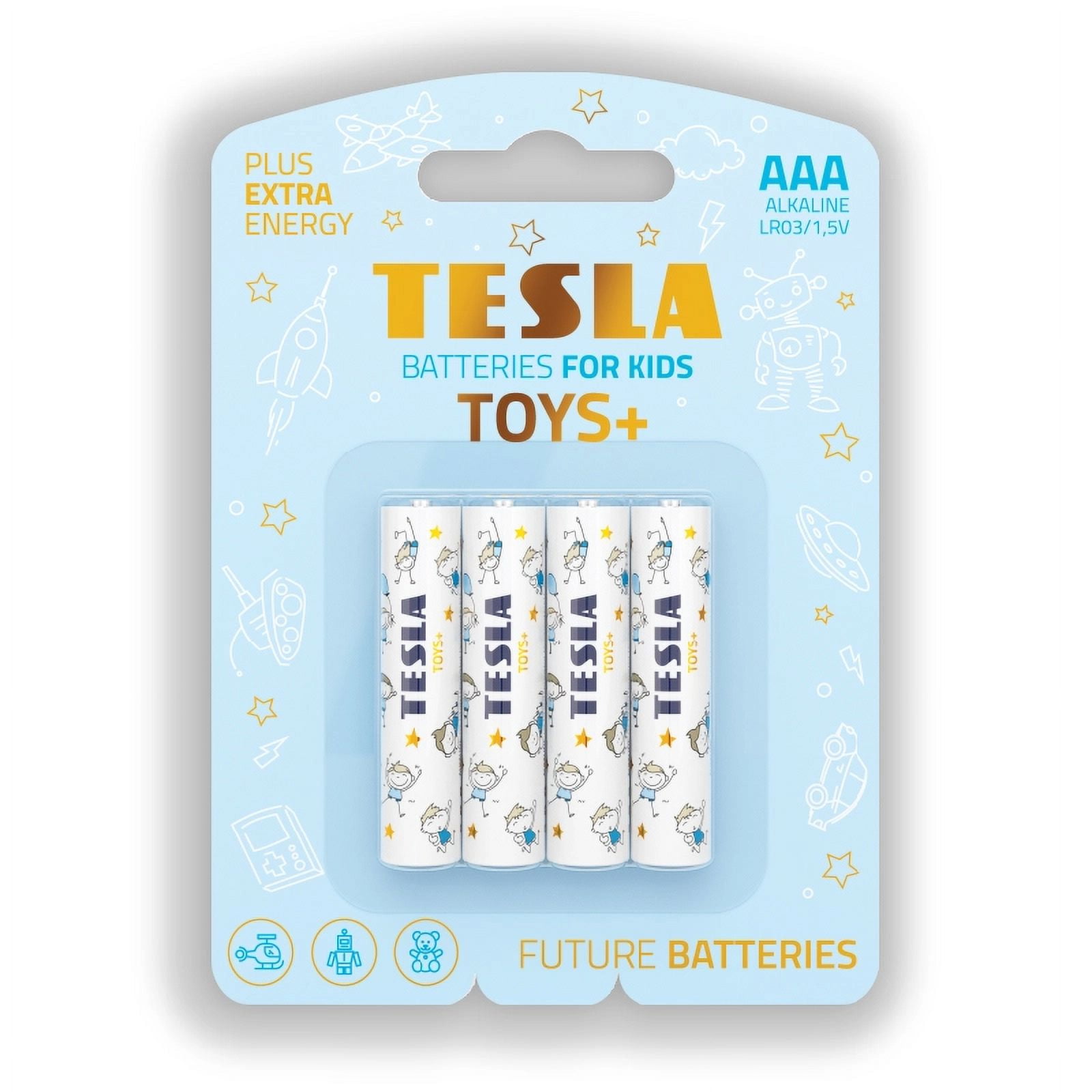 Tesla Toys+ Batteries for Boys, AAA Maximum Power Alkaline Batteries ...
