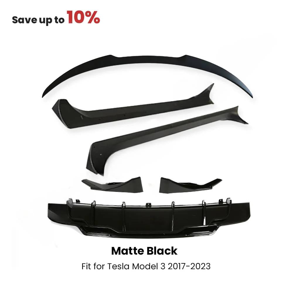 Tesla Body Kits For Model 3 Y 2017- 2023 Tunning Fast Aero Matte Black ...