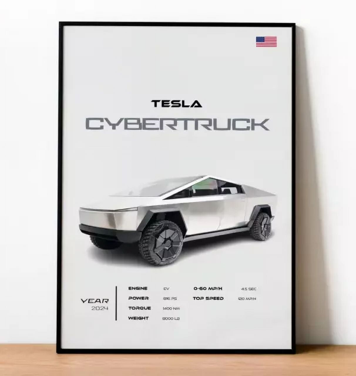 Tesla Cybertruck Poster - Futuristic Electric Truck Wall Art NO FRAMED ...