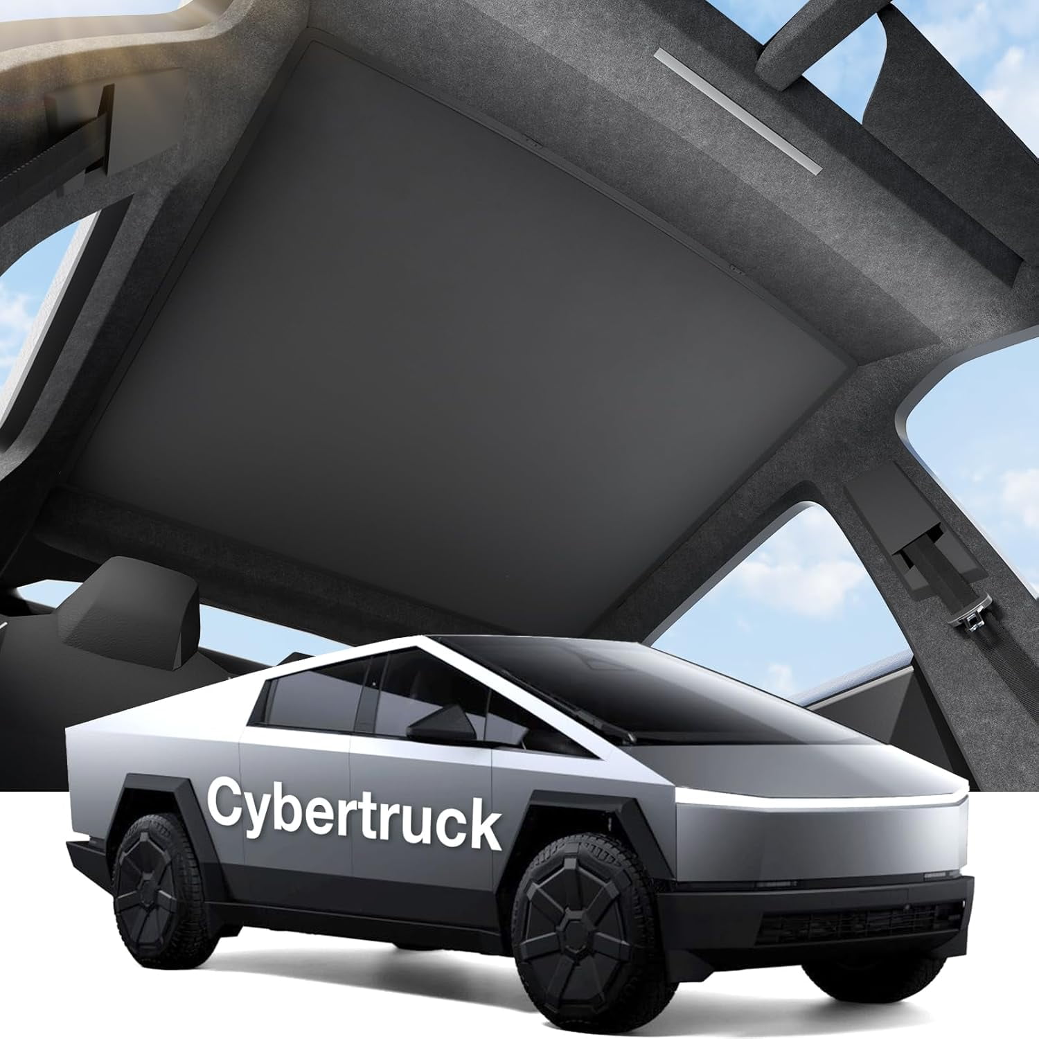 Tesla Cybertruck Sunshade Roof [Never Sag, Nano Ice-Crystal Coatings ...