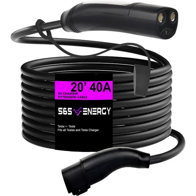 Tesla EV Charger Extension Cable Tesla Model 3/X/Y/S 20’ 40A; 99.9% ...