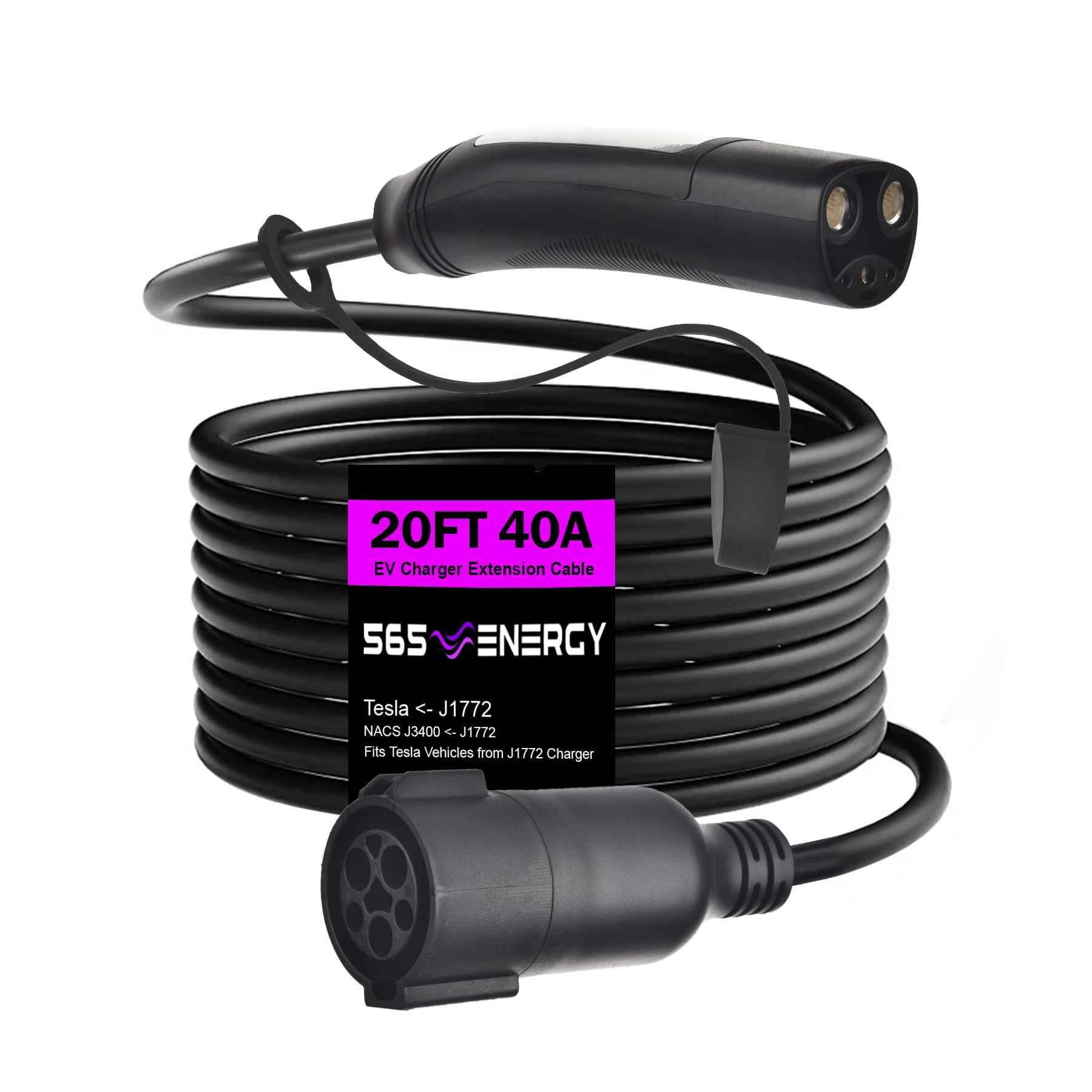 Tesla EV Charger Extension Cable Tesla Model 3/X/Y/S 20FT 40A 99.9% ...