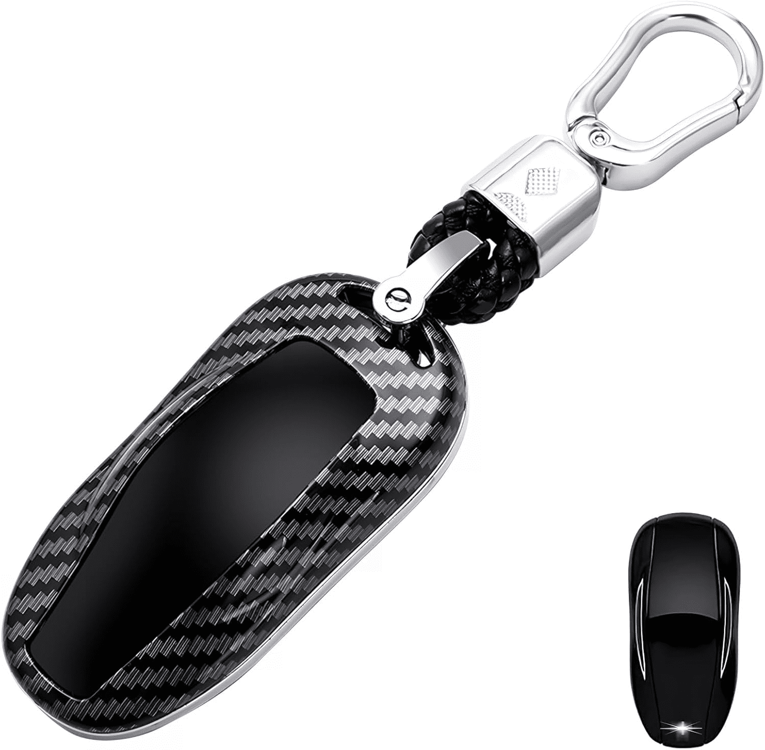 For Tesla Key Fob Cover Case, Premium Hard ABS Carbon Fiber Pattern Key ...
