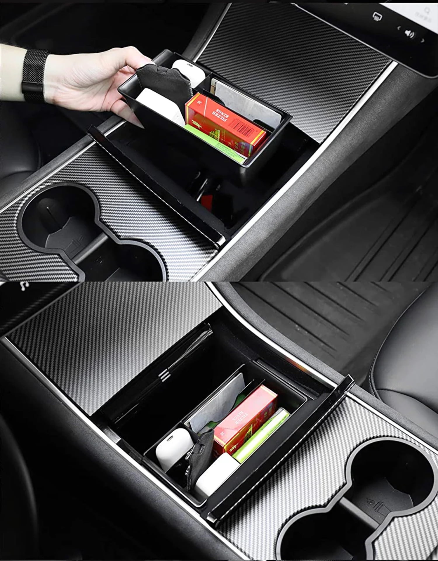 Tesla Model 3 Center Console Armrest Box Removable Storage Box, 2017 ...