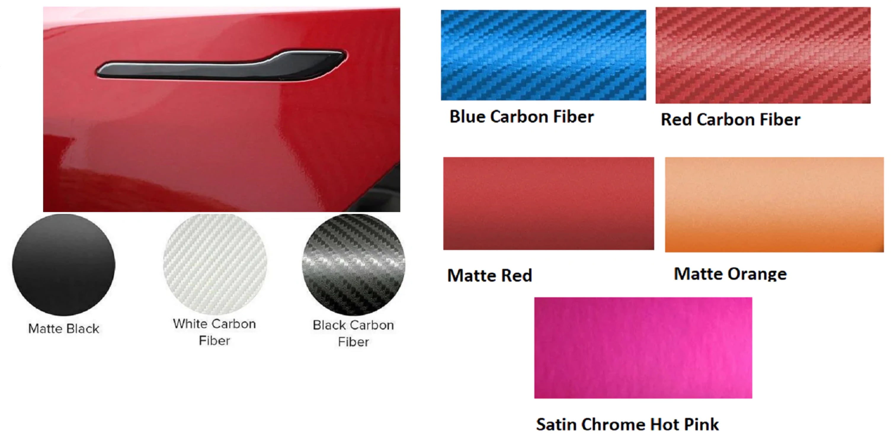 Tesla Model 3 Door Handle Decal Wrap, 4pc Set, Many Colors - Walmart.com