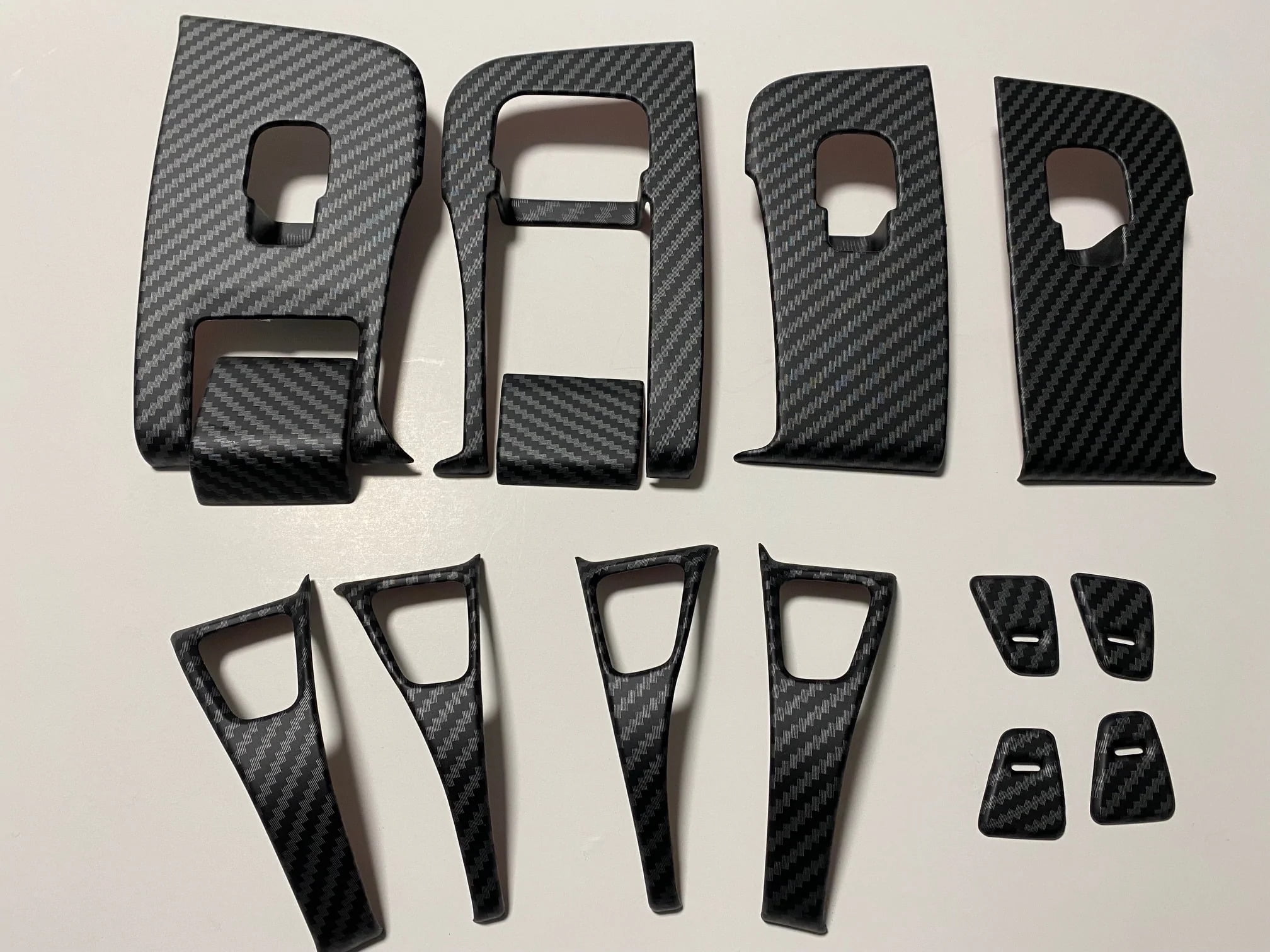 Tesla Model 3 Door Lock Window Switch Cover Kit, Matte Carbon Fiber ...