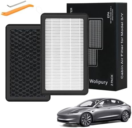 Tesla Model 3 Model Y Air Filter HEPA 2 Pack with Activated Carbon ...
