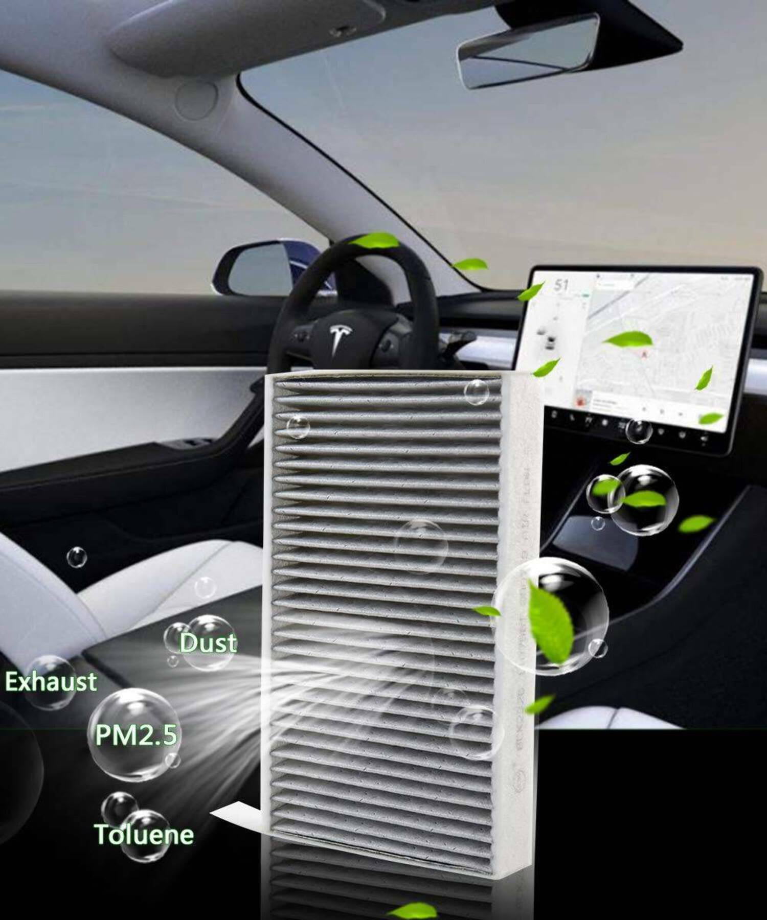 Tesla Model 3, Y Cabin Air Filters Replacement with Activated Carbon ...