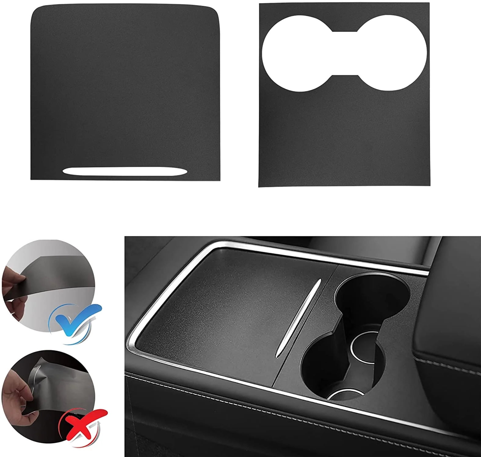 Tesla Model 3, Y Center Console Hard Cover Wrap Kit, ABS Material, Hard ...