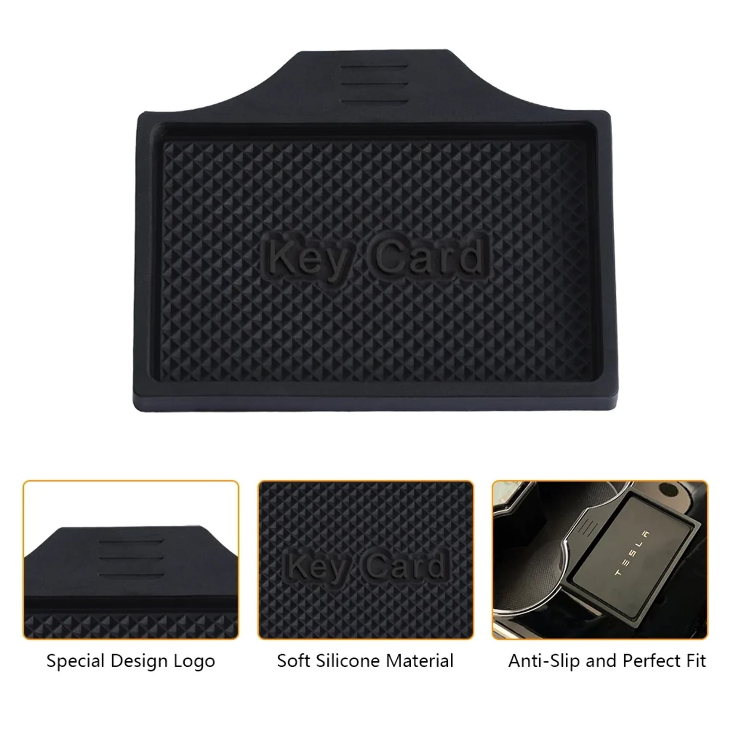 Tesla Model 3, Y, Center Console Key Card Holder, Silicone - Walmart.com