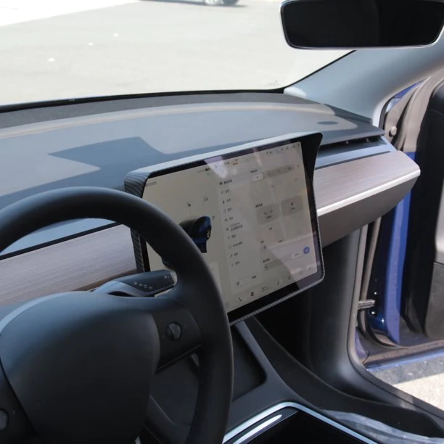 Tesla Model 3, Y, Center Screen Shade Visor Canopy Cover, Matte Carbon ...