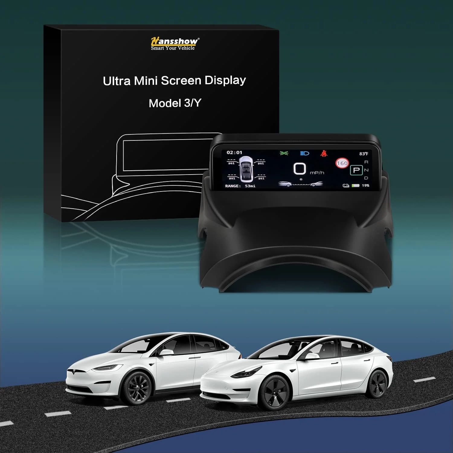 Tesla Model 3, Y Dashboard Ultra Mini Screen Heads Up Display, 2017 ...