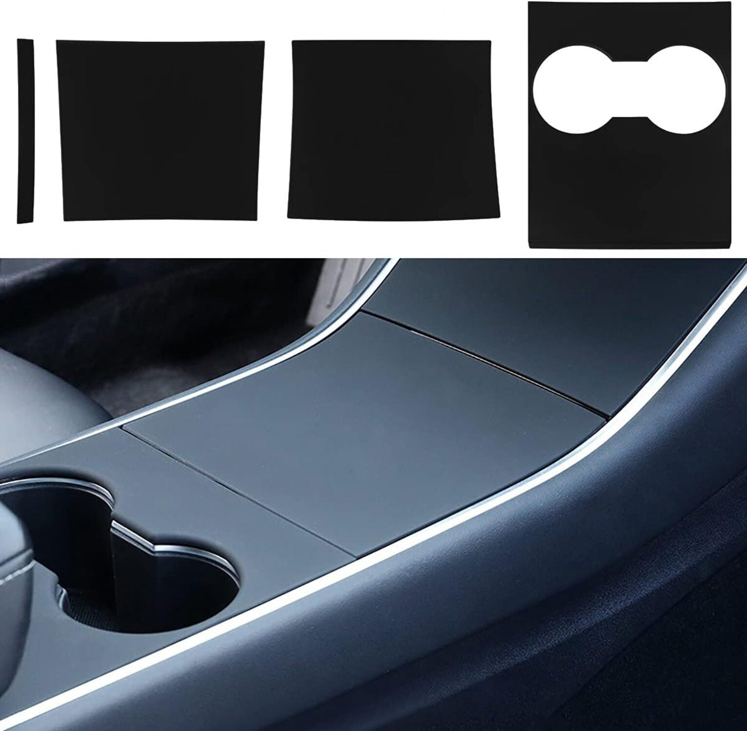 Tesla Model 3, Y Matte Black ABS Center Console Cover Kit, 2017-2020 ...